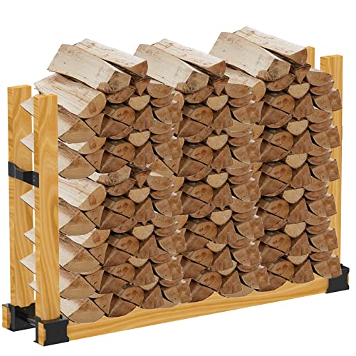 Firewood Rack Outdoor Storage, Storage Rack,Fireplace Wood Storage Holder, Adjustable Log Rack Holder with Screws