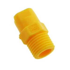 E-outstanding 5-Pack Flat Fan Spray Tip 1/4" BSP Male Thread PP Plastic Standard Veejet Yellow Nozzles, 80 Degree