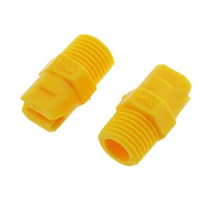 E-outstanding 5-Pack Flat Fan Spray Tip 1/4" BSP Male Thread PP Plastic Standard Veejet Yellow Nozzles, 80 Degree