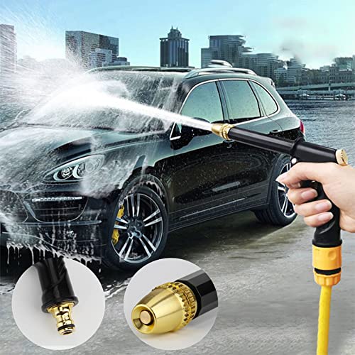 High Pressure Water Spray - Universal Adjus-table Nozzle, 𝖯𝗂𝗌𝗍𝗈𝗅 Grip, Rotating Spray, Washer/Cleaning Tool, Flexible Water Hose, for Cleaning Cars, Garden, Gutter, Window, Flower Beds