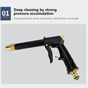 High Pressure Water Spray - Universal Adjus-table Nozzle, 𝖯𝗂𝗌𝗍𝗈𝗅 Grip, Rotating Spray, Washer/Cleaning Tool, Flexible Water Hose, for Cleaning Cars, Garden, Gutter, Window, Flower Beds