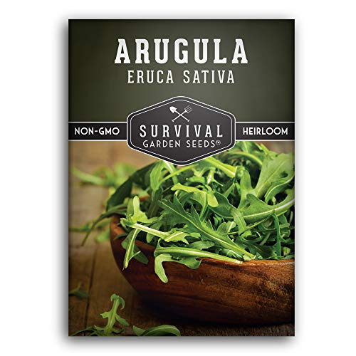 Survival Garden Seeds - Arugula Seed for Planting - Packet with Instructions to Plant and Grow Garden Rocket Green Leafy Vegetables in Your Home Vegetable Garden - Non-GMO Heirloom Variety - 1 Pack