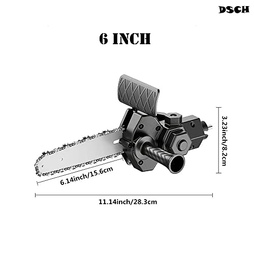 Mini Electric Chainsaw Adapter Tool(Without Electrical Motor), 6 Inches, Portable Handheld Chain Saw Pruning Shears Chainsaw For Gardening Branch Wood Cutter, Courtyard, Household and Garden