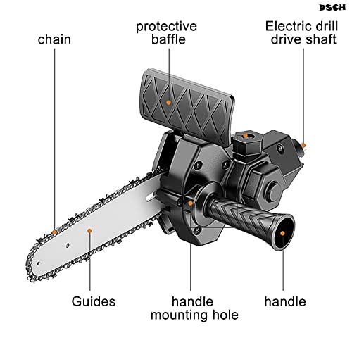 Mini Electric Chainsaw Adapter Tool(Without Electrical Motor), 6 Inches, Portable Handheld Chain Saw Pruning Shears Chainsaw For Gardening Branch Wood Cutter, Courtyard, Household and Garden