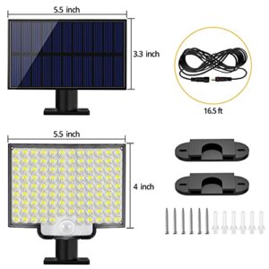 Solar Lights Outdoor Waterproof, 106 LED Solar Outdoor Lights with Motion Detector, IP65 Waterproof, 120° Lighting Angle, Solar Dusk to Dawn Lights Outdoor for Garden with 16.4ft Cable (1 Pack)