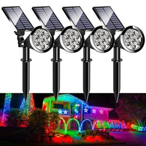 meihong solar spot lights outdoor landscape lights solar powered waterproof solar led landscape lighting, solar tree lights solar spot lights garden decorations (4 pack)