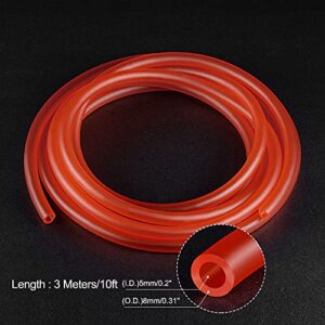 MECCANIXITY Petrol Fuel Line Hose 3/16" x 5/16" 10ft Red for Chainsaws Lawn Mower String Trimmer Blowers Small Engines