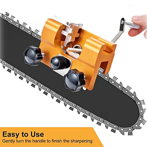 XIRZHIYO Chainsaw Sharpener Kit, Portable Chainsaw Chain Sharpening Jig, for All Kinds of Chain Saws & Electric Saws, Lumberjack & Garden Worker (Large,Yellow)