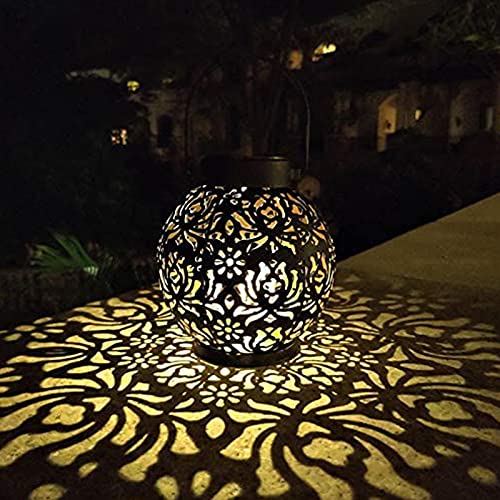 HaoPei Hanging Outdoor Solar Lights Waterproof Lotus Lantern Front Porch Yard Patio Garden Decor for Outside Backyard Wall Pathway Ornaments, HaoPei-01