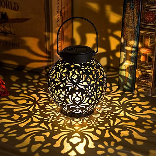 HaoPei Hanging Outdoor Solar Lights Waterproof Lotus Lantern Front Porch Yard Patio Garden Decor for Outside Backyard Wall Pathway Ornaments, HaoPei-01