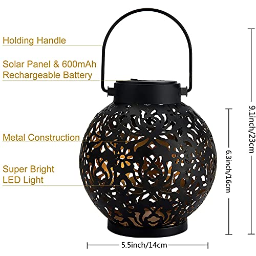 HaoPei Hanging Outdoor Solar Lights Waterproof Lotus Lantern Front Porch Yard Patio Garden Decor for Outside Backyard Wall Pathway Ornaments, HaoPei-01