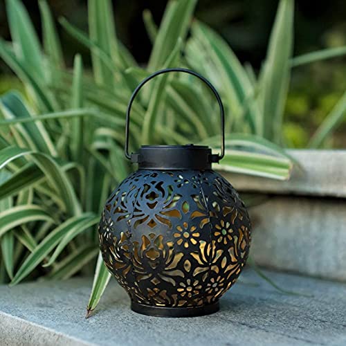 HaoPei Hanging Outdoor Solar Lights Waterproof Lotus Lantern Front Porch Yard Patio Garden Decor for Outside Backyard Wall Pathway Ornaments, HaoPei-01