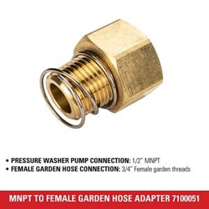 Simpson Cleaning 7100051 Replacement 3/4-Inch Female Garden Hose for Pressure Washer Pumps, 1/2-Inch MNPT, Gold