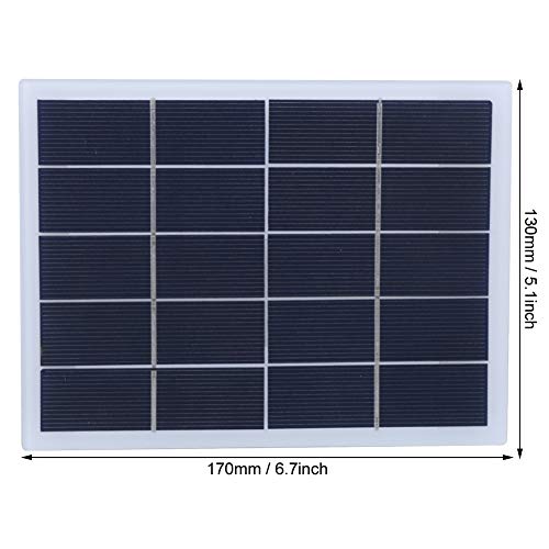 Solar Panel, 3W 5V Polycrystalline Silicon Solar Panel DC Output Charger Battery Outdoor Garden Light