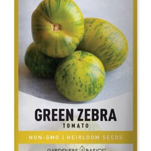 Green Zebra Tomato Seeds for Planting Heirloom Non-GMO Seeds for Home Garden Vegetables Makes a Great Gift for Gardening by Gardeners Basics