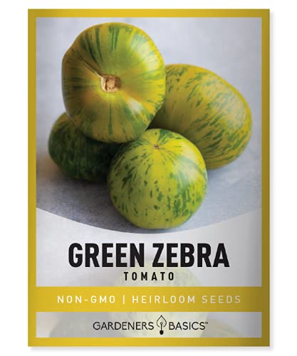 Green Zebra Tomato Seeds for Planting Heirloom Non-GMO Seeds for Home Garden Vegetables Makes a Great Gift for Gardening by Gardeners Basics