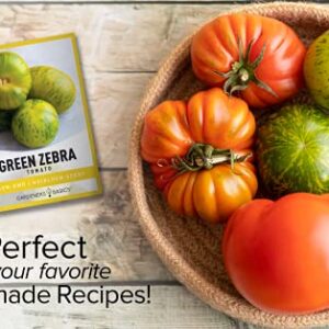 Green Zebra Tomato Seeds for Planting Heirloom Non-GMO Seeds for Home Garden Vegetables Makes a Great Gift for Gardening by Gardeners Basics