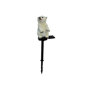 campsle outdoor solar light, cute polar bear shape garden stake light, waterproof solar led light for walkway yard lawn landscape path decoration