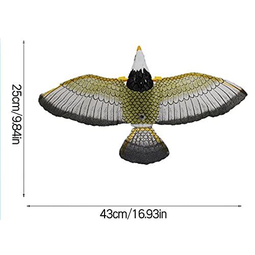 Fenteer Luminous Hanging Falcons Flyin Bird Scare Kite w/Music,Natural Enemy Pest Deterrent Scarecrow