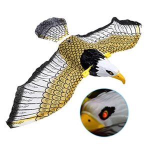 Fenteer Luminous Hanging Falcons Flyin Bird Scare Kite w/Music,Natural Enemy Pest Deterrent Scarecrow