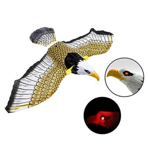 Fenteer Luminous Hanging Falcons Flyin Bird Scare Kite w/Music,Natural Enemy Pest Deterrent Scarecrow