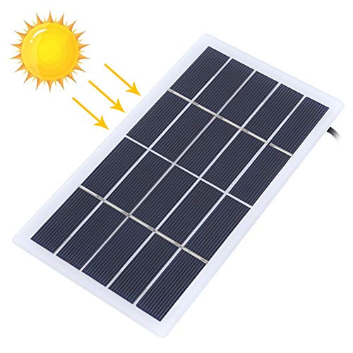 SPYMINNPOO Polysilicon Solar Power Battery Panel, 2W 5V Solar Panel with DC Interface Charging Outdoor Camping Hiking Garden Lamp Sportinggoods Other Mountaineering Camping Supplies