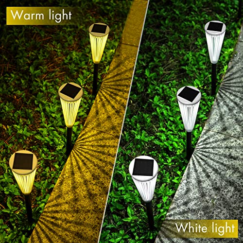 JMMXG 8 Pack Solar Pathway Lights Outdoor, 2-in-1 Hollow Garden Solar Lights Outdoor Landscape Decorative LED Solar Lights, Waterproof and Dusk-to-Dawn Solar Path Light for Yard Walkway Lawn Backyard