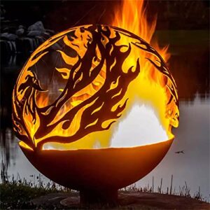 mcnuss spherical fire pit,patio fire pits sphere wood burner,for landscape backyard garden decor,60x60cm