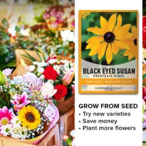 Black Eyed Susan Seeds for Planting - Rudbeckia Hirta Flower Seeds for Cut Flower Gardens Beautiful Yellow and Black Flowers to Grow in Your Garden by Gardeners Basics