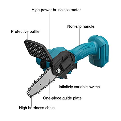 Mini Chainsaw Handheld Cordless Electric Portable Chainsaw with Brushless Motor for Wood Cutting, Tree Pruning and Garden,Mulan