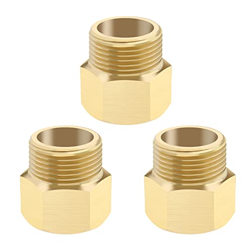 3Pcs Pressure Washer Coupling 1/2 Inch to M22 Adapter Finish Connector Solid Brass Connector Garden Tools Accessories Gold