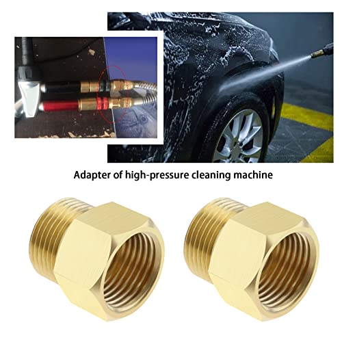 3Pcs Pressure Washer Coupling 1/2 Inch to M22 Adapter Finish Connector Solid Brass Connector Garden Tools Accessories Gold