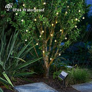 LuGlint Solar String Lights Outdoor ,35Ft 60LED Solar Lights Outdoor Garden, 8 Modes Patio lighs Waterproof,Crystal Globe String Lights for Outside,Porch,Yard,Wedding,Gazebo,Holidays.(Warm White)