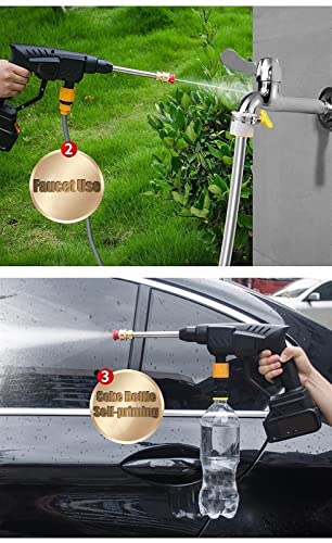 RYPPLE Cordless Pressure Washer,20000mAh Electric Car Washer,Power Cleaner, 500W Wireless High Pressure Cleaner, Foam Rechargeable Auto Spray Garden Washing Tool, with Accessories Kit and A Charger I