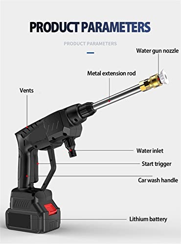 RYPPLE Cordless Pressure Washer,20000mAh Electric Car Washer,Power Cleaner, 500W Wireless High Pressure Cleaner, Foam Rechargeable Auto Spray Garden Washing Tool, with Accessories Kit and A Charger I