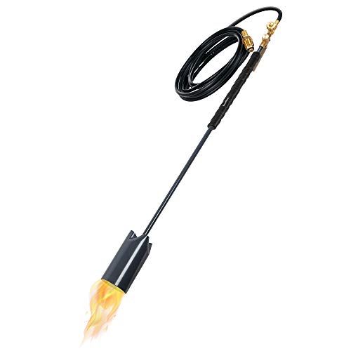 Ivation 500,00 BTU Propane Torch, Heavy Duty Weed Burner, Extra Long 10’ Hose, Adjustable Flame Control & Flint Ignitor, Outdoor Weed Killer for Weeds, Snow Melting, Roofing, Roads & More