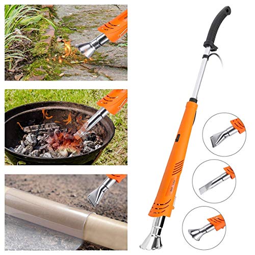 Electric Weed Burner, 1500W Weed Burner, Electric Weed Torch Up to 700℃, Environmental Friendly Weed Burner Torch with 3 Nozzles and 3M Cable, Portable Weed Torche for Garden, Patio, Drivewa