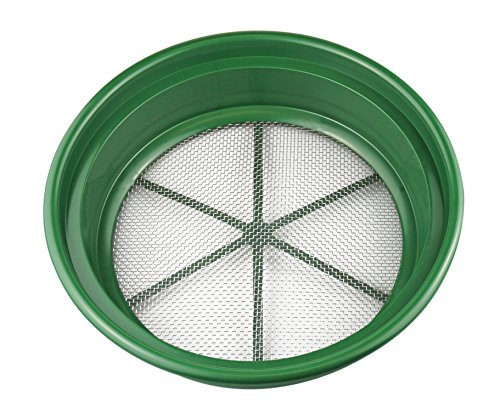 SE 13 1/4 Inch Stackable Classifier Gold Prospecting Pan - 1/8 Inch Stainless Steel Mesh Sifting Pan, Green