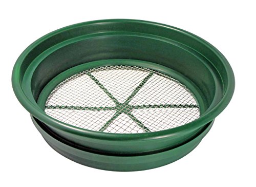 SE 13 1/4 Inch Stackable Classifier Gold Prospecting Pan - 1/8 Inch Stainless Steel Mesh Sifting Pan, Green