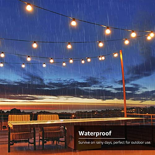 Lepro Solar Outdoor String Lights Patio Bistro Lights, 25ft 26 LED G40 Bulbs, USB Rechargeable Portable Edison Café String Lights for Porch, Pergola, Backyard, Garden, Pool, Party, Camping, 3600mAh