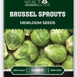 Brussel Sprouts Seeds for Planting, Catskill, 1 Gram, 270 Seeds, Grow Heirloom Brussels Sprouts Fresh in Your Garden, Non-GMO