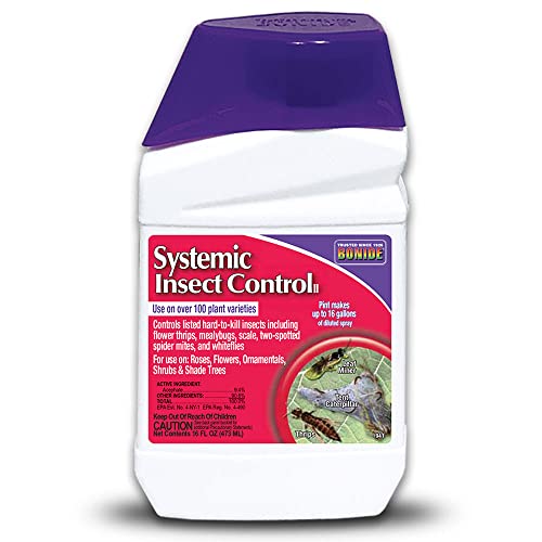 Bonide Systemic Insect Control, 16 oz Concentrate Long Lasting Insecticide for Outdoor Gardening, Makes 16 Gallons