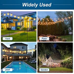 Walensee String Light Poles with Hook Outdoor Metal Lighting Pole for Hanging String Lights for Garden Party 9.4FT Lights Hanger with 5-Prong Fork Steel Stand Holder for Patio Christmas Wedding 2 Pack