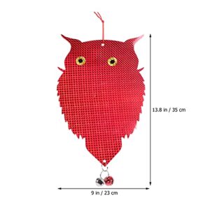 YARDWE 2PCS Owl Fake Hanging Plastic Owl Reflective Bird Blinder Scare Spiral Rods for Window Yard Garden Outdoor