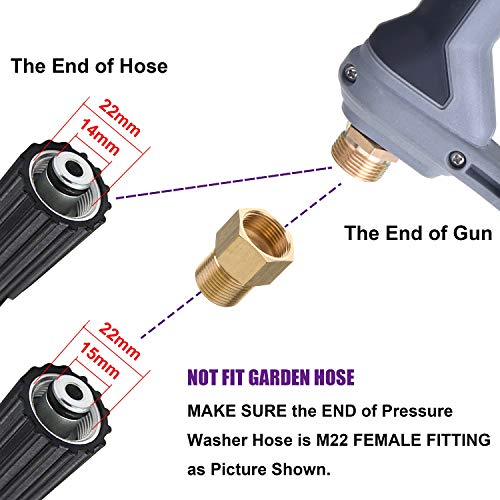 RIDGE WASHER Pressure Washer Gun with Extension Wand, Power Washer Gun with M22 Fitting, 5 Nozzle Tips with Nozzle Holder, 40 Inch, 4500 PSI