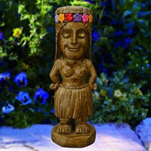 Moonrays 95962 Tiki Themed Outdoor Solar Light Garden Gnome Island Princess