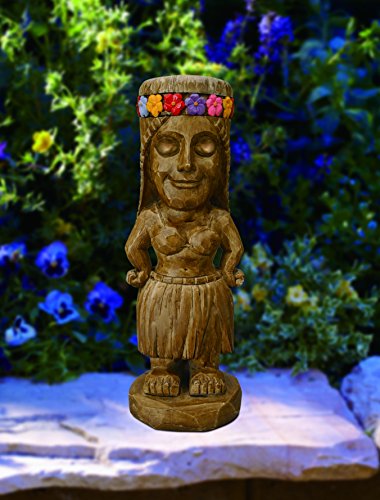 Moonrays 95962 Tiki Themed Outdoor Solar Light Garden Gnome Island Princess