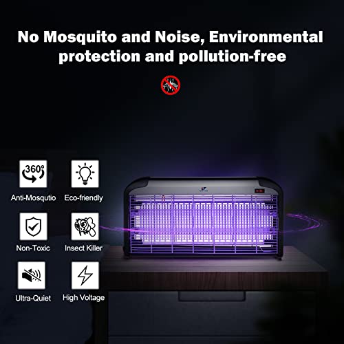 SUPERDRIVE Electric Bug Zapper，Effective 4200V 30W Electronic Indoor Mosquito Zapper Fly Trap Wasp Killer for Mosquito,Fly,Moth,Wasp Insect Killer for Bedroom, Kitchen, Restaurant Indoor Patio Garden