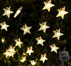 darknessbreak solar christmas lights outdoor star lights string,35ft 50 led twinkle fairy solar string lights waterproof for patio,garden,backyard,lawn,christmas tree,porch decor.