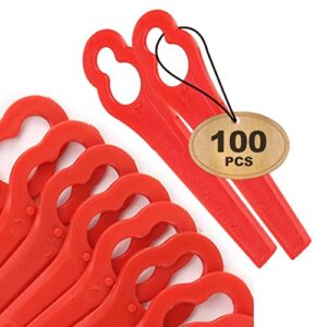 chuancheng 100pcs plastic cutter blades replacement for stihl polycut 2-2 garden lawn mower trimmer blades 4008 007 1000 grass cutter tool (100)